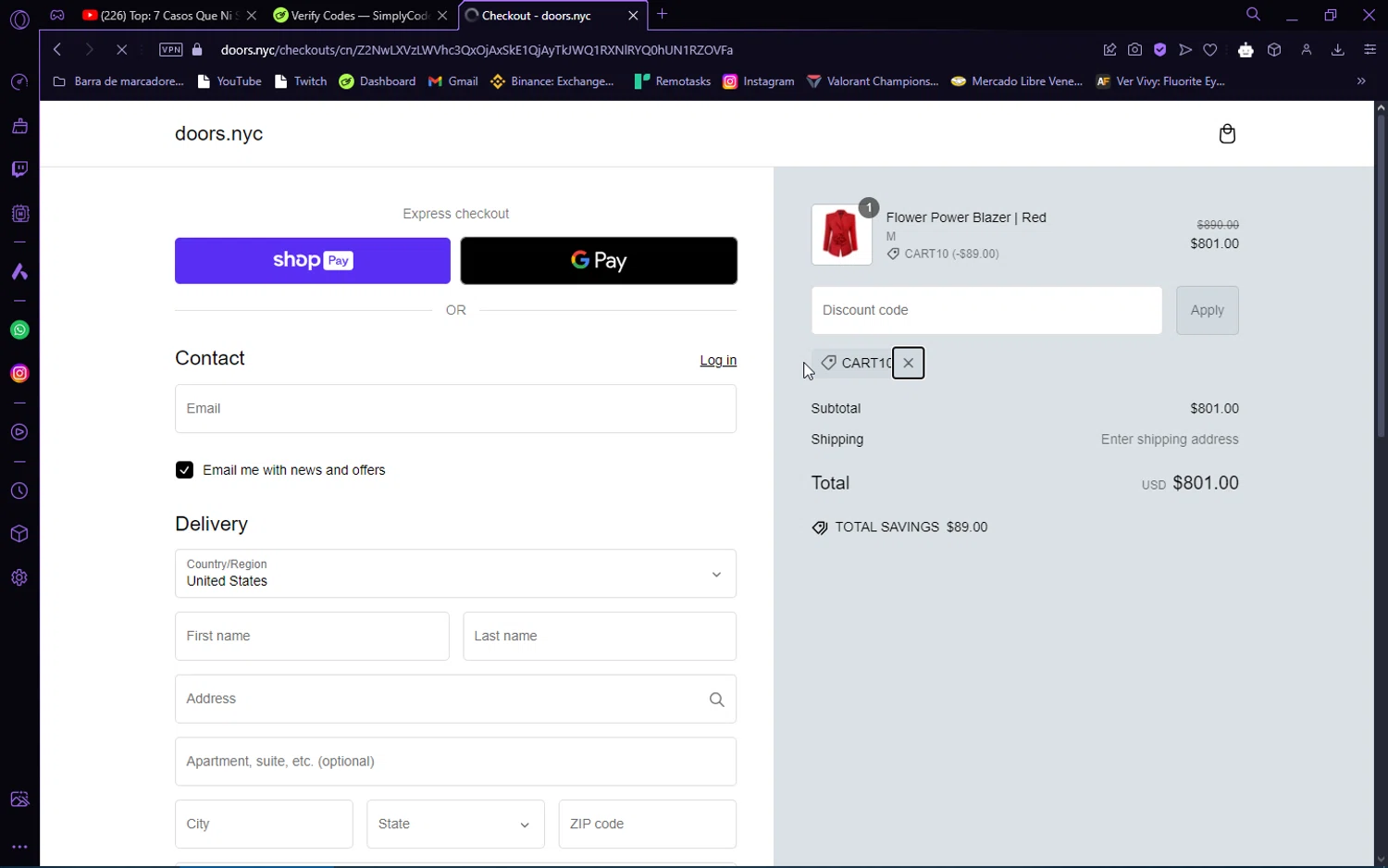 DOORS. Promo Codes - 10% Off | November 2024