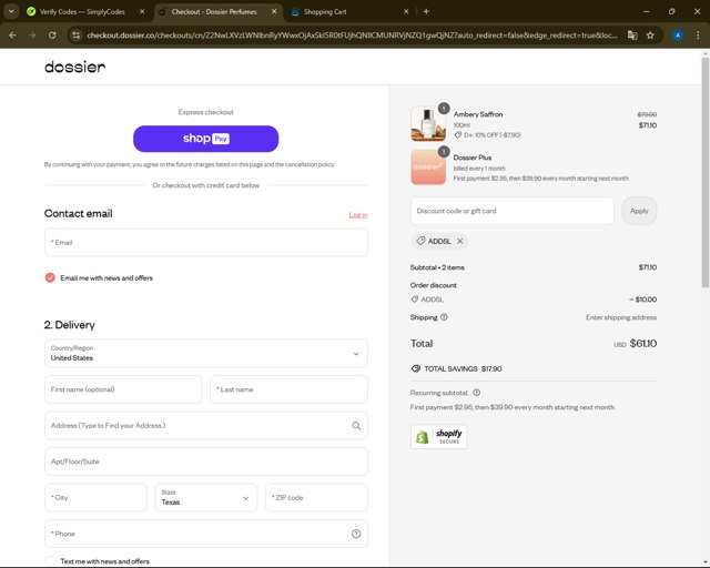 Dossier Coupon Codes - $10 Off | November 2024