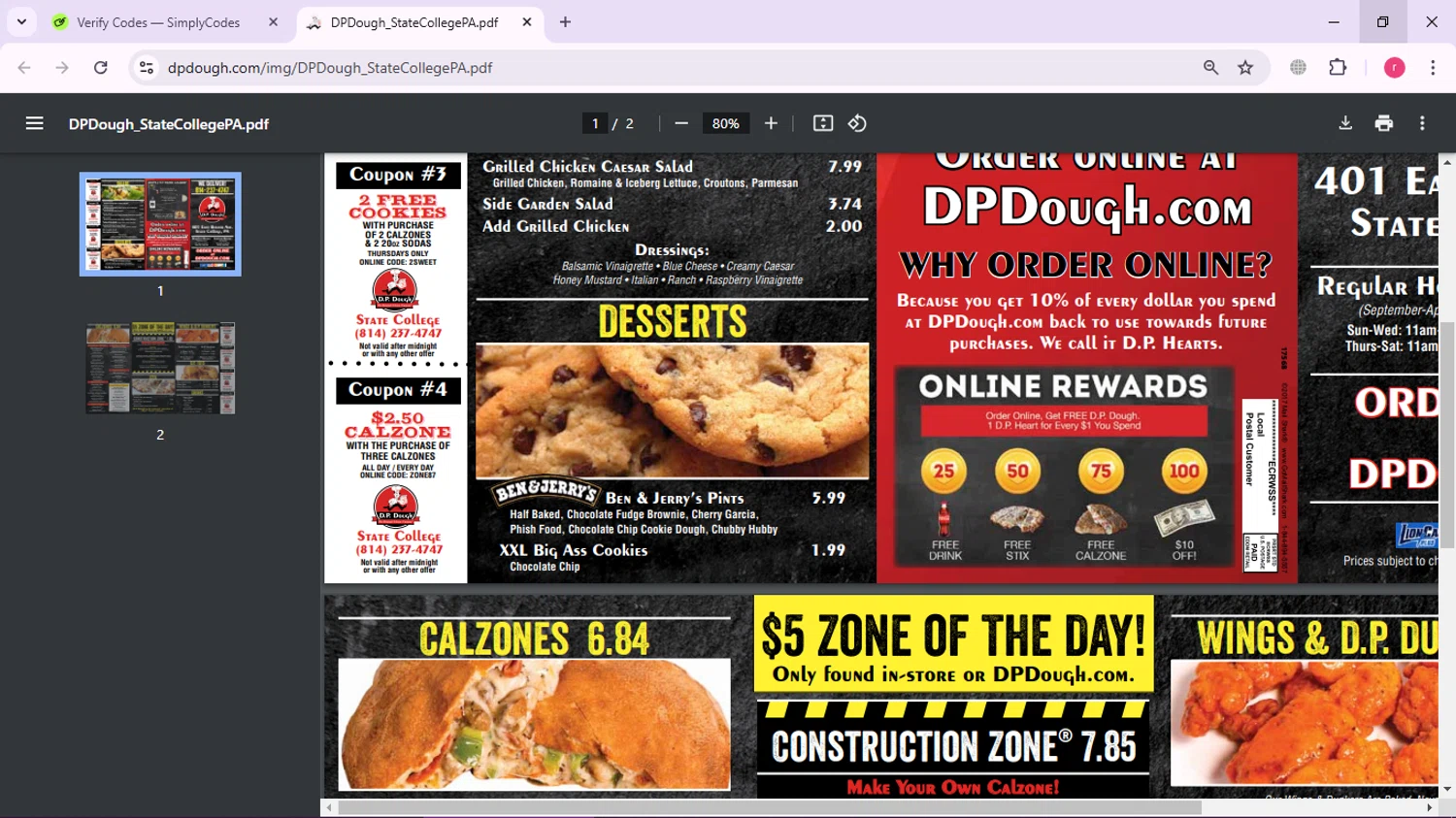 D.P. Dough Promo Codes - 5% Off | January 2025