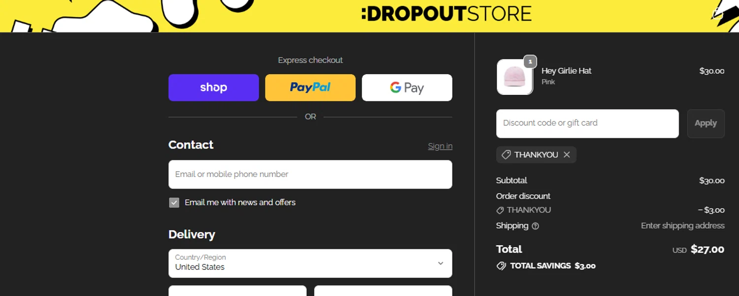 Dropout Promo Codes - 10% Off (3 Verified) Dec 2025