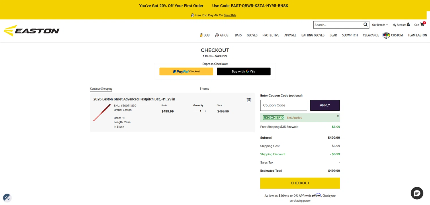 Easton Promo Codes - 15% Off (5 Verified) Dec 2025