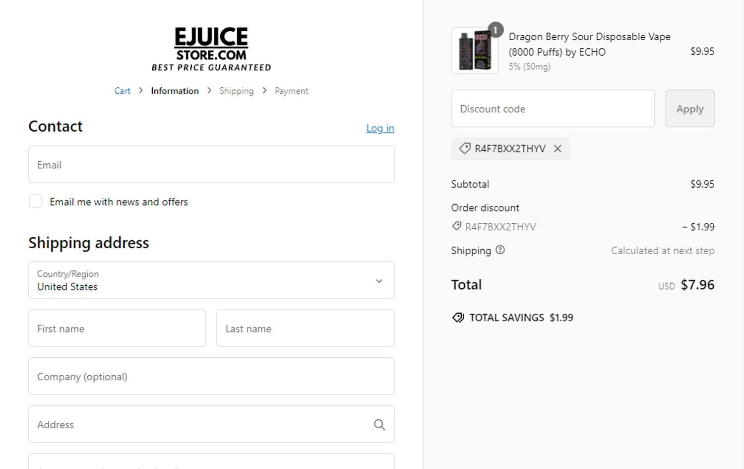 Ejuice Store Coupons - 20% Off | November 2024