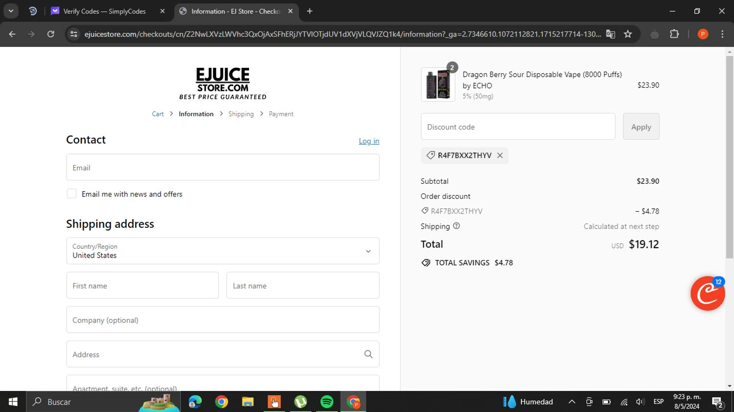 Ejuice Store Coupons - 20% Off Discount Codes in August 2024 | SimplyCodes