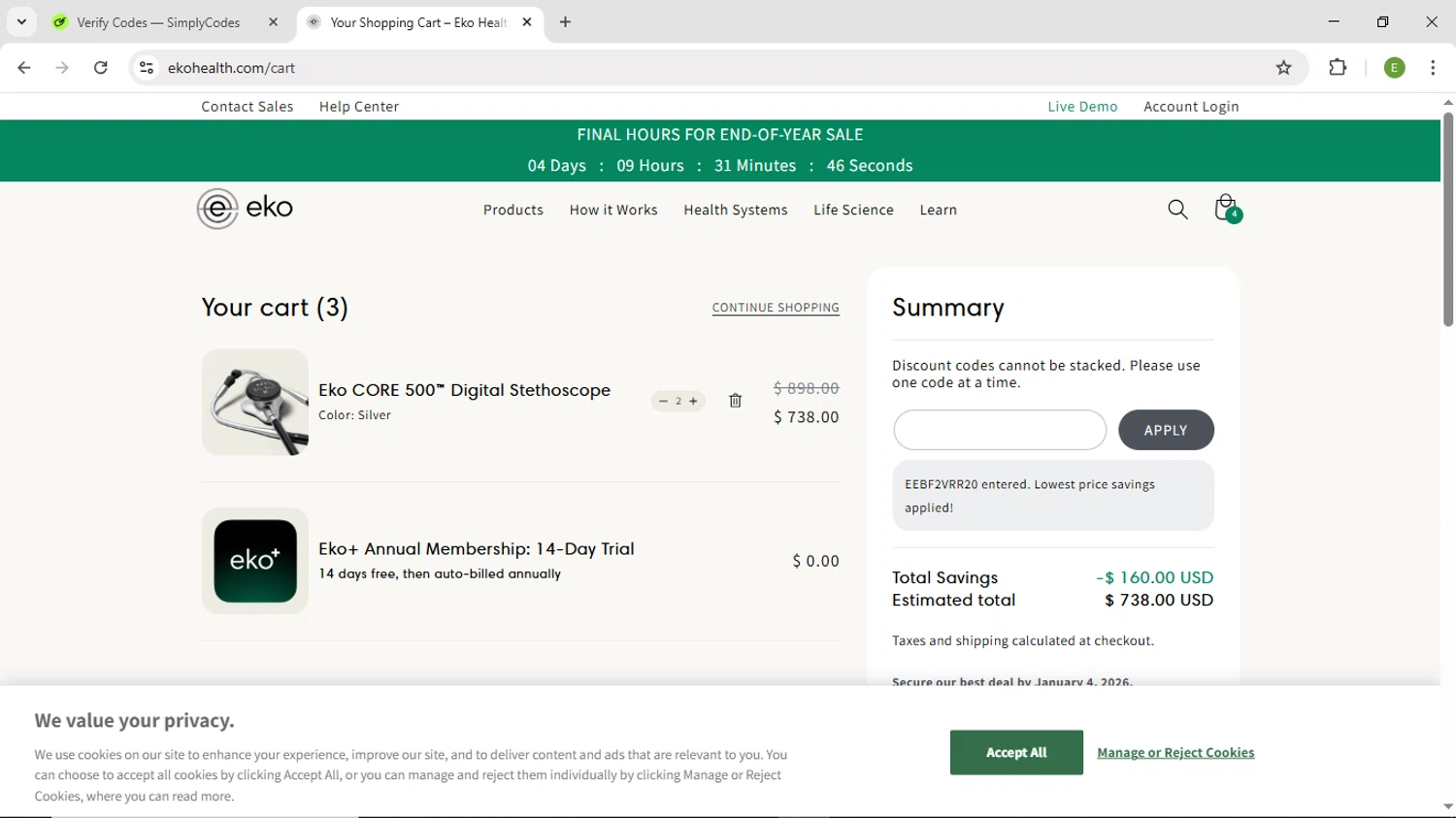 Eko Health Promo Codes - $80 Off (4 Verified) Jan 2026