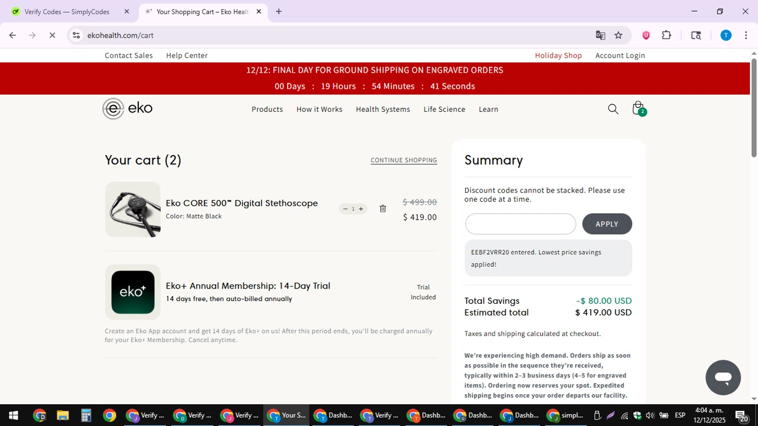 Eko Health Promo Codes - $80 Off (4 Verified) Jan 2026