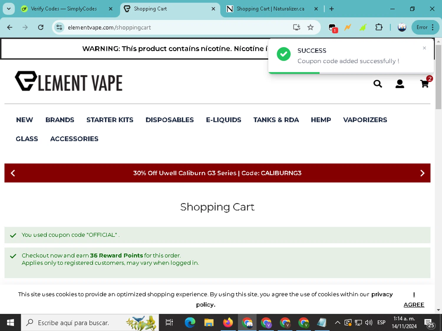 Element Vape Coupon Codes - $8 Off | November 2024