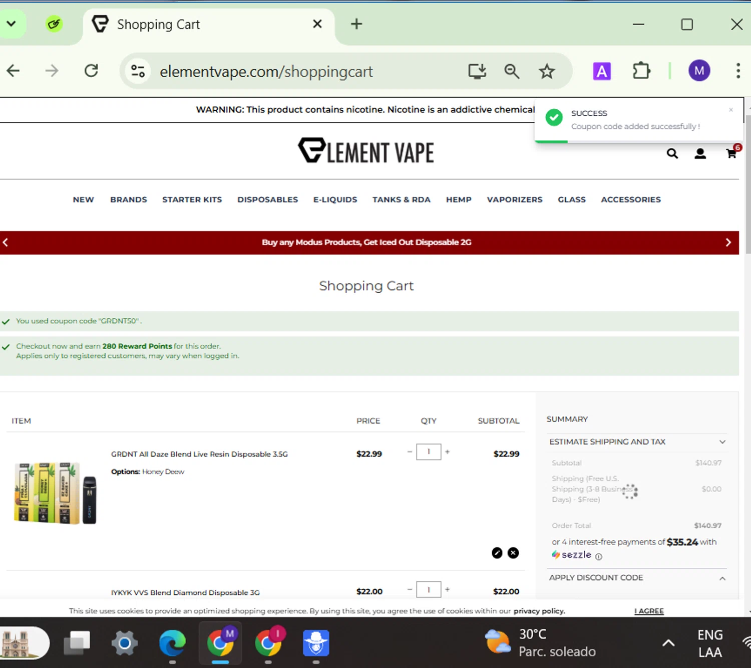 Element Vape Coupon Codes - 30% Off | December 2024