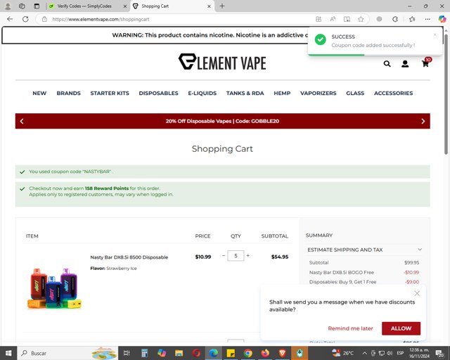 Element Vape Coupon Codes & Black Friday 2024 Deals - 22% Off