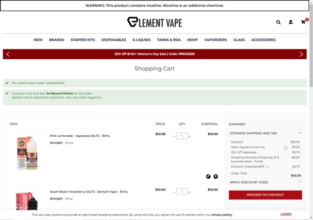 Element Vape Coupon Codes - $8 Off | November 2024