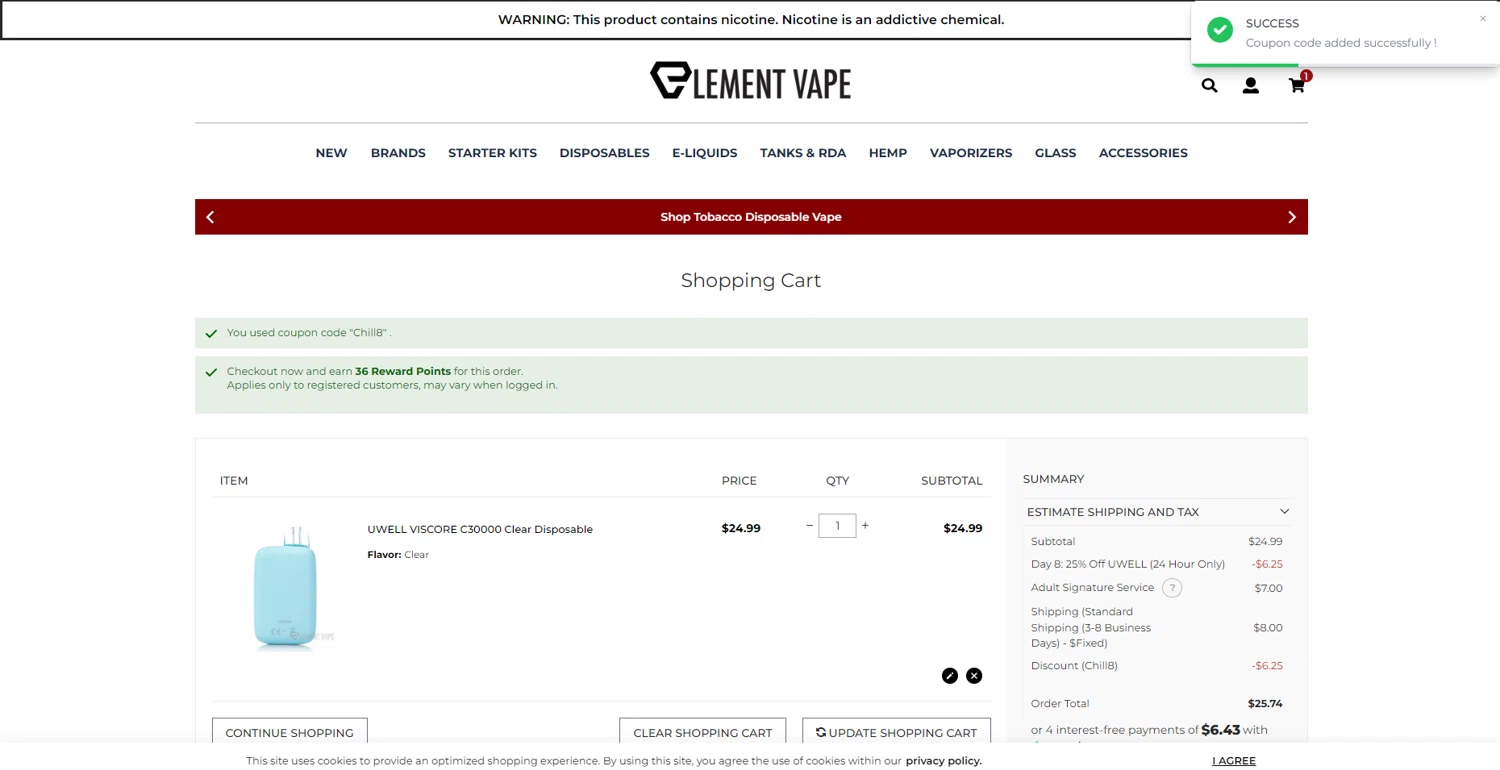 Element Vape Coupon Codes (14 Verified) - 25% Off Jan 2025