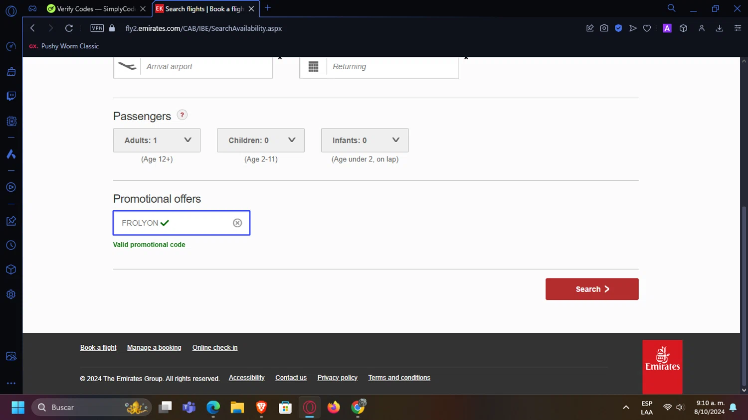 Emirates Promo Codes - 10% Off | November 2024