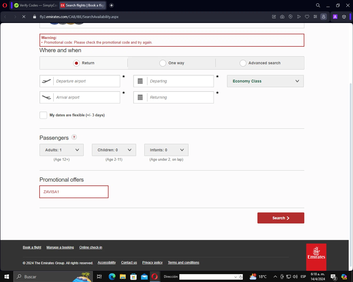 Emirates Promo Codes – 10% Off | July 2024