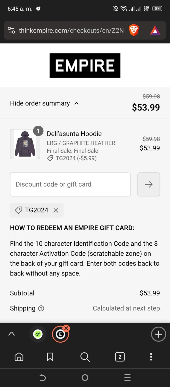 Empire Coupon Codes - 20% Off | October 2024