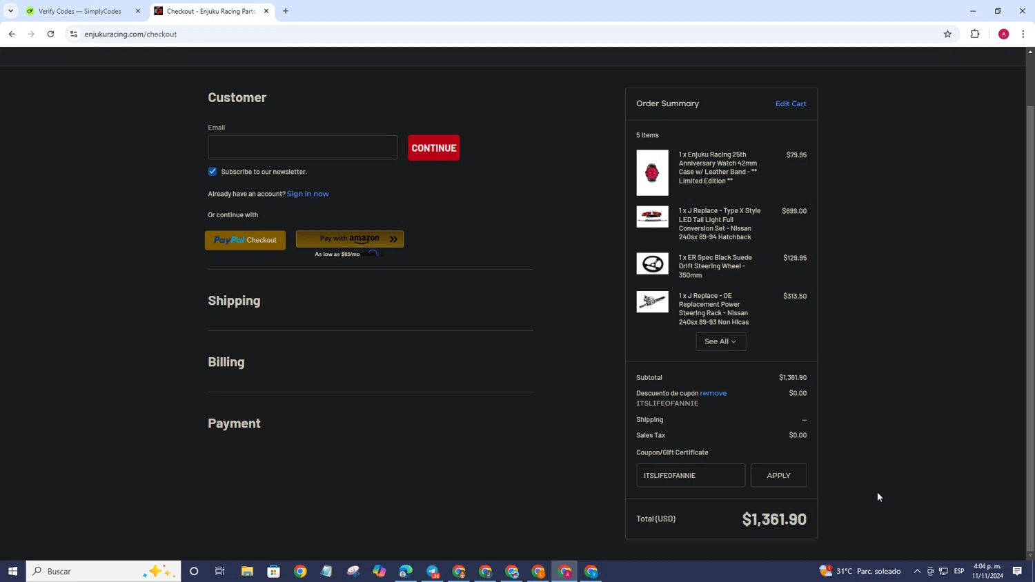 Enjuku Racing Coupons - $200 Off | January 2025