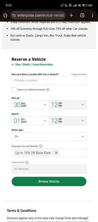 Enterprise Rent-A-Car Promo Codes - 15% Off Oct 2025