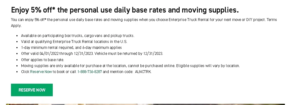Enterprise Truck Rental Promo Codes & Black Friday 2024 Deals - 10% Off