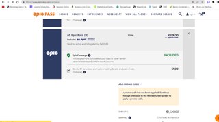 Epic Pass Promo Codes (1 Verified) - 20% Off w/Code Aug 2025