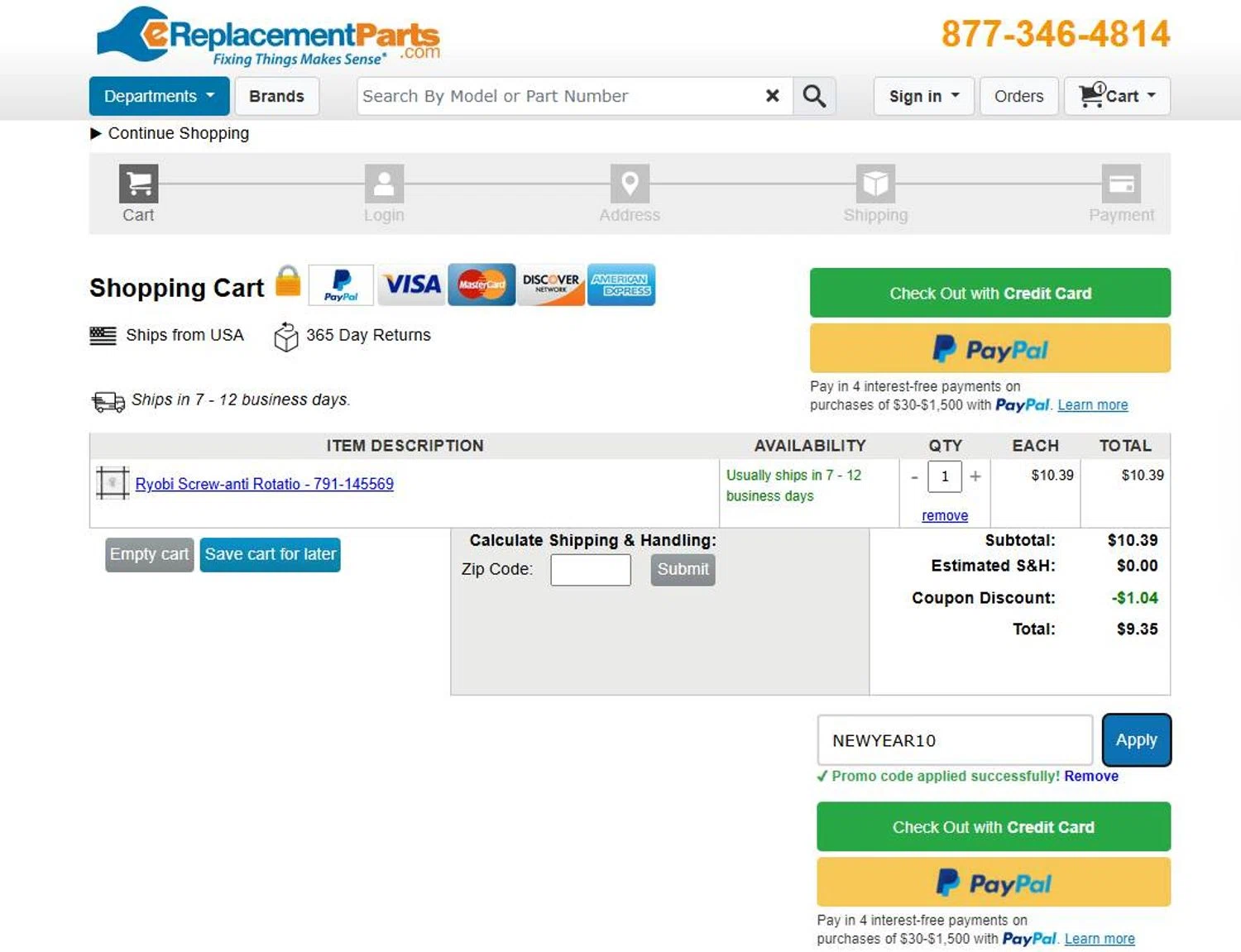 eReplacementParts.com Promo Code (2 Verified) - 10% Off Jan 2025