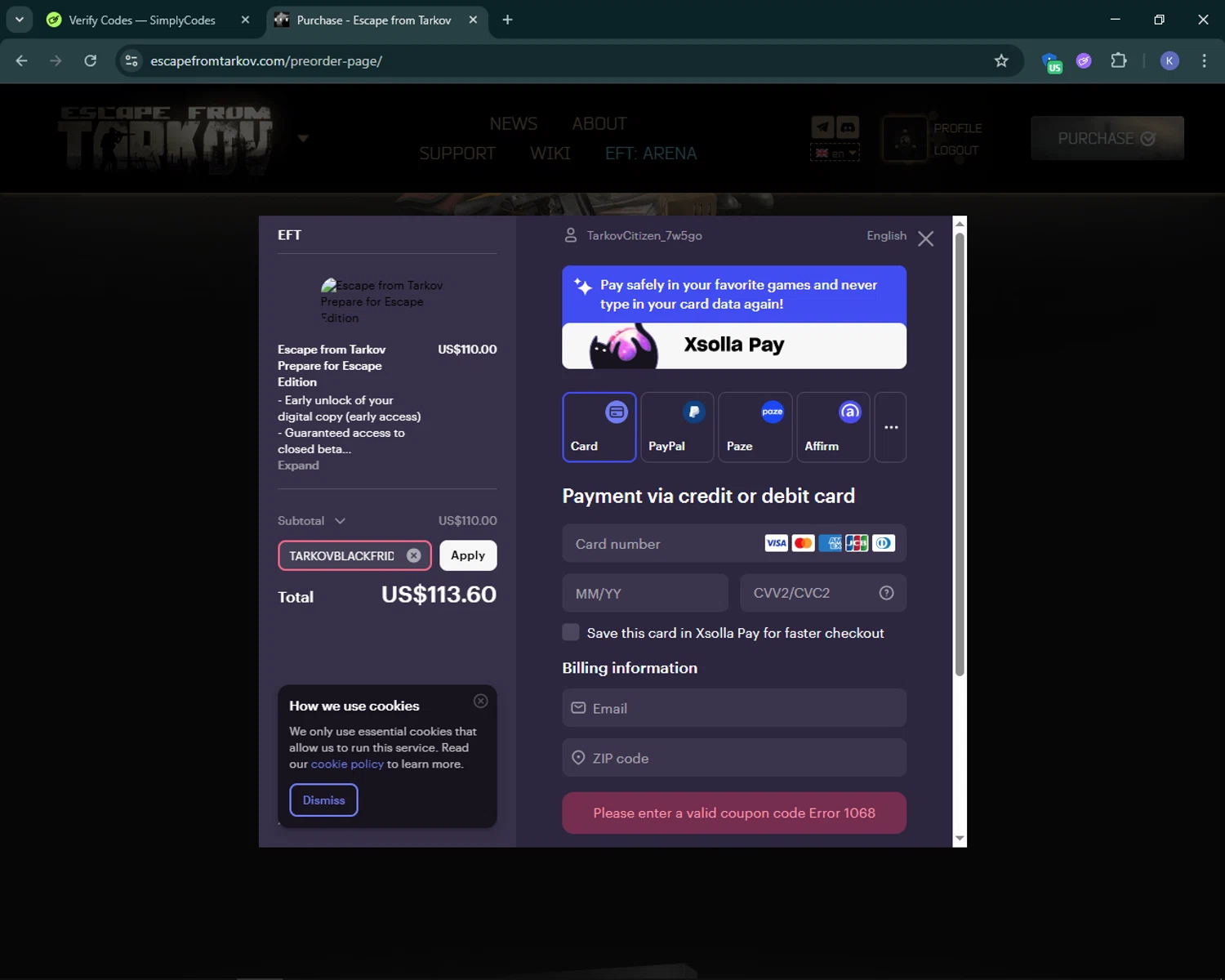 Escape from Tarkov Promo Codes - 20% Off Coupons Sep 2025