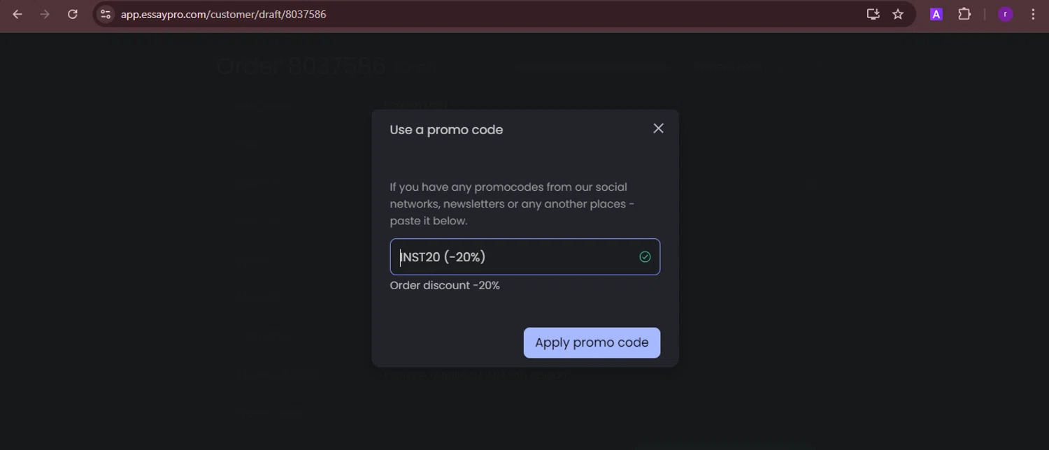 EssayPro.com Promo Codes - 20% Off | November 2024