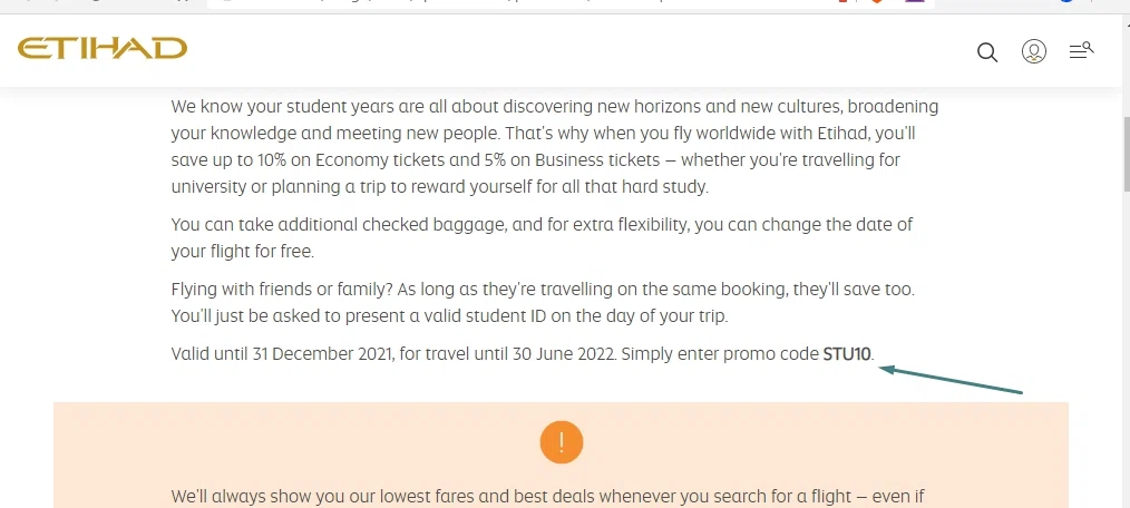 Etihad Airways Promo Codes - 20% Off | September 2024