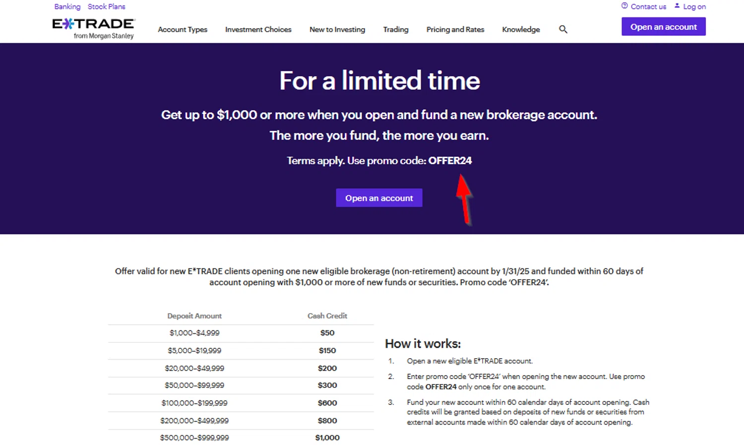 E*TRADE Promo Codes - $10,000 Off (1 Verified) Nov 2025