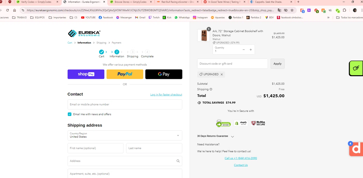 Eureka Ergonomic Coupon Codes - 5% Off | October 2024