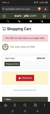 EuroOptic.com Promo Codes - 5% Off (1 Verified) Apr 2026