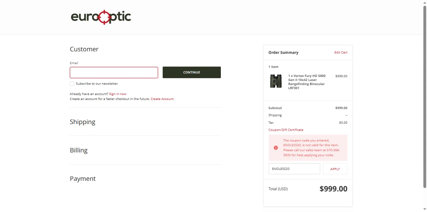 EuroOptic.com Promo Codes - $10 Off (5 Verified) Jan 2026