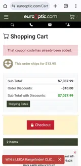 EuroOptic.com Promo Codes - $20 Off (+1 Codes) May 2026