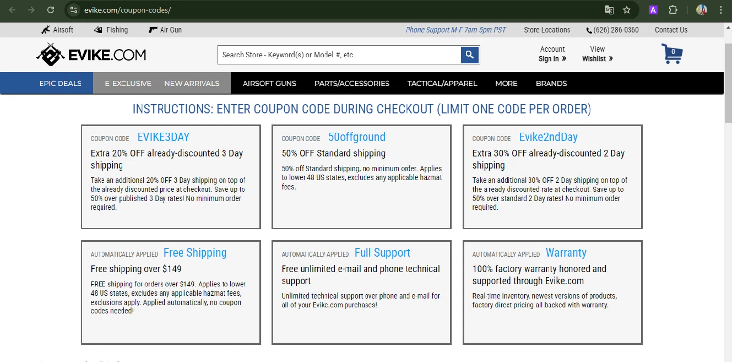Evike Coupons - $20 Off | December 2024