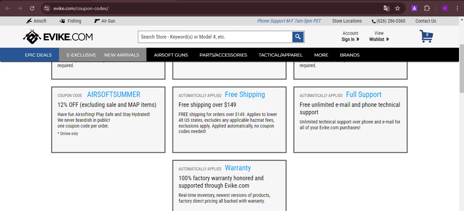 Evike Coupons - $20 Off | September 2024