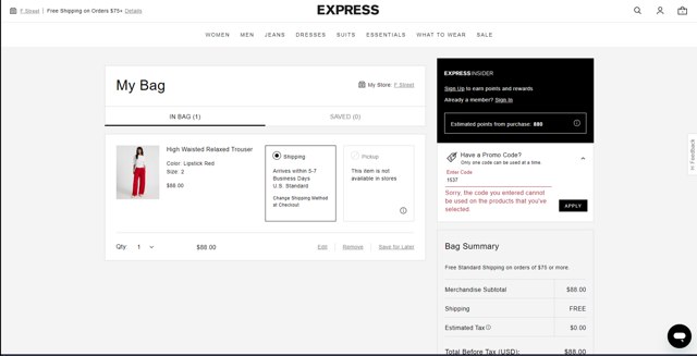 Express Promo Codes (5 Verified) - 25% Off w/Code Mar 2025
