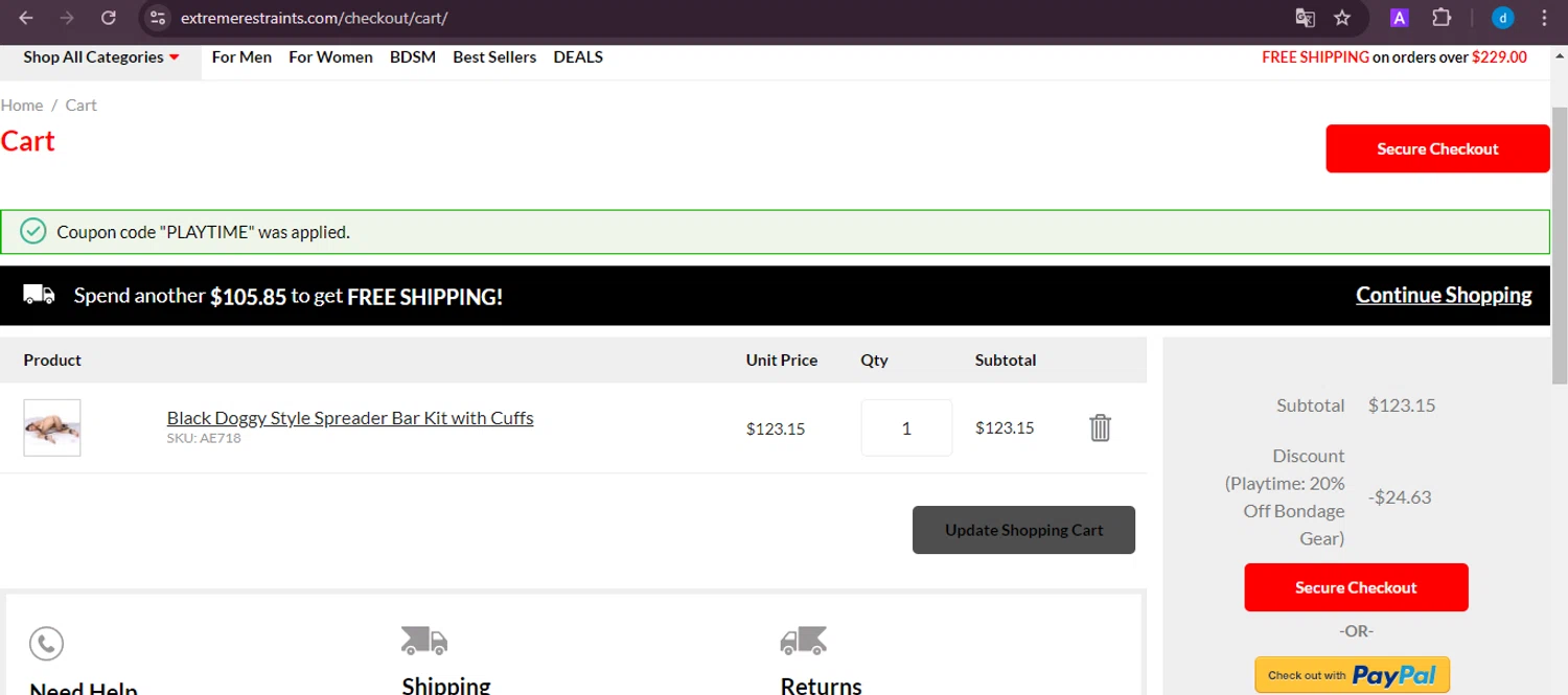 Extreme Restraints Coupon Codes - 25% Off | October 2024