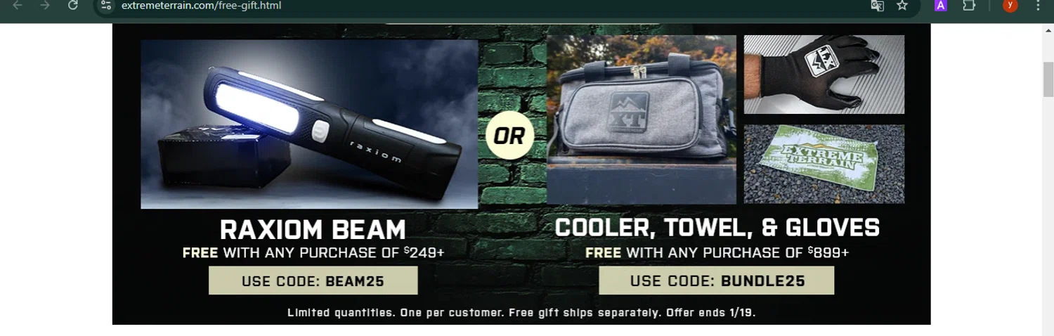 Extreme Terrain Coupon Codes (3 Verified) - $5 Off Jan 2025