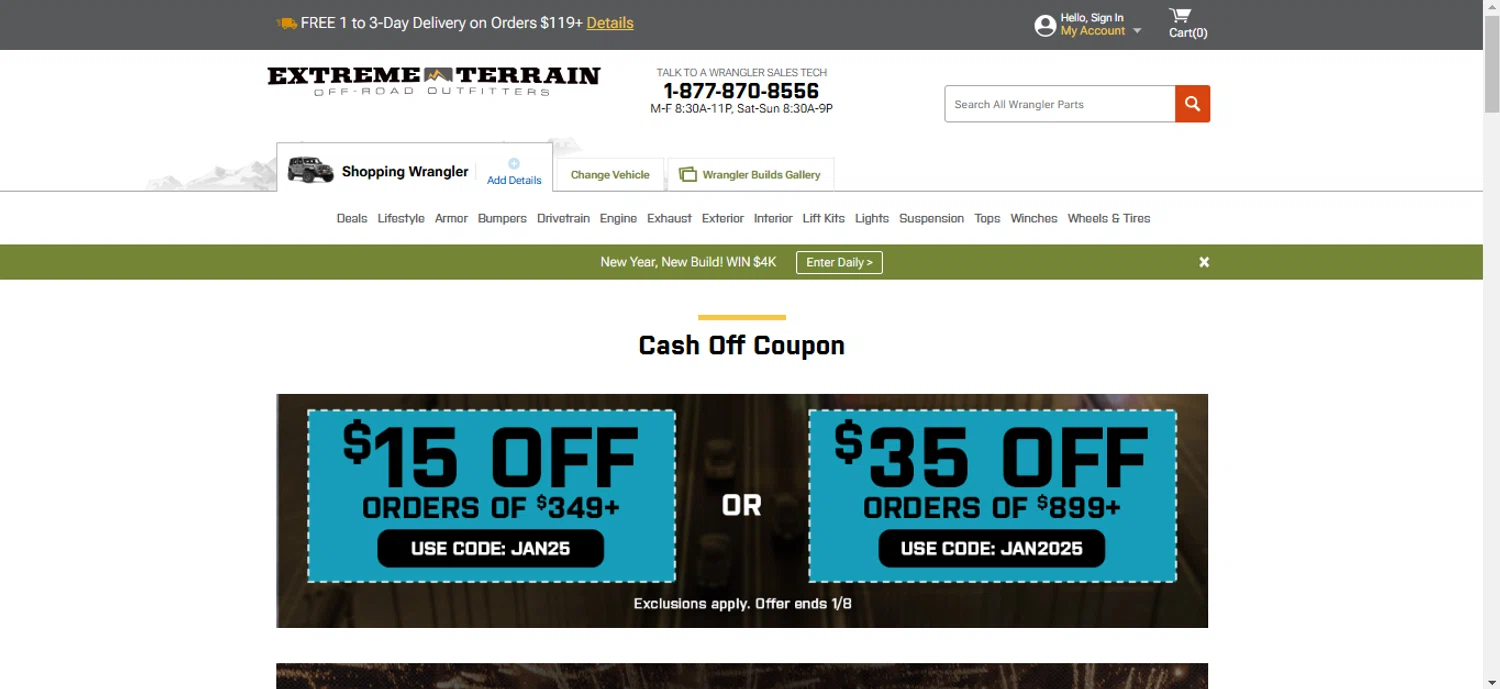 Extreme Terrain Coupons - $15 Off | January 2025