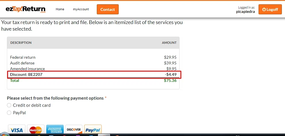 ezTaxReturn.com Coupon Codes - 20% Off | November 2024