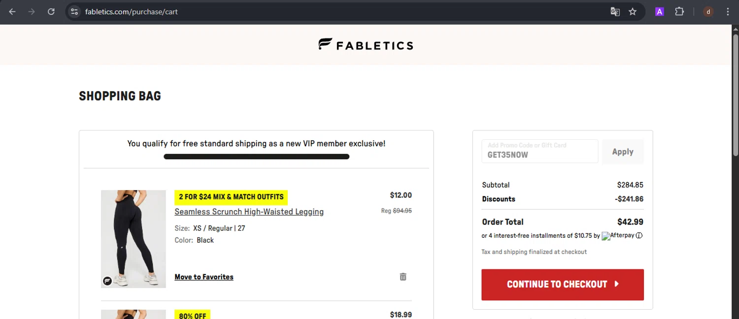 Fabletics Promo Codes (3 Verified) - 80% Off w/Code Oct 2025