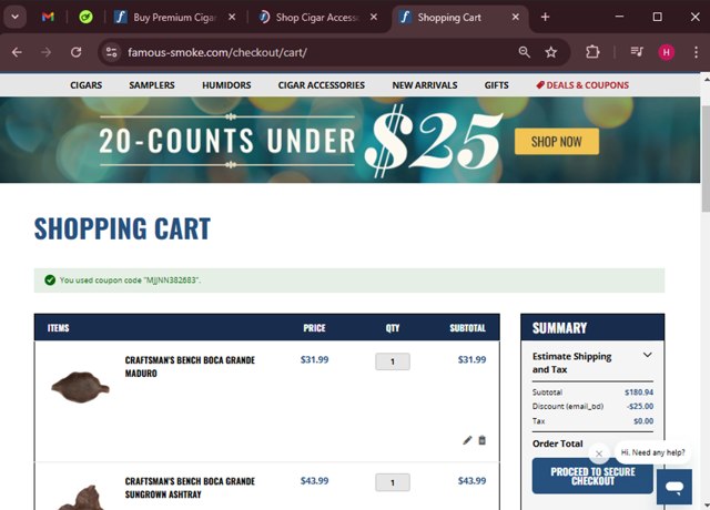 Famous Smoke Shop Promo Code (3 Verified) - $15 Off Mar 2025