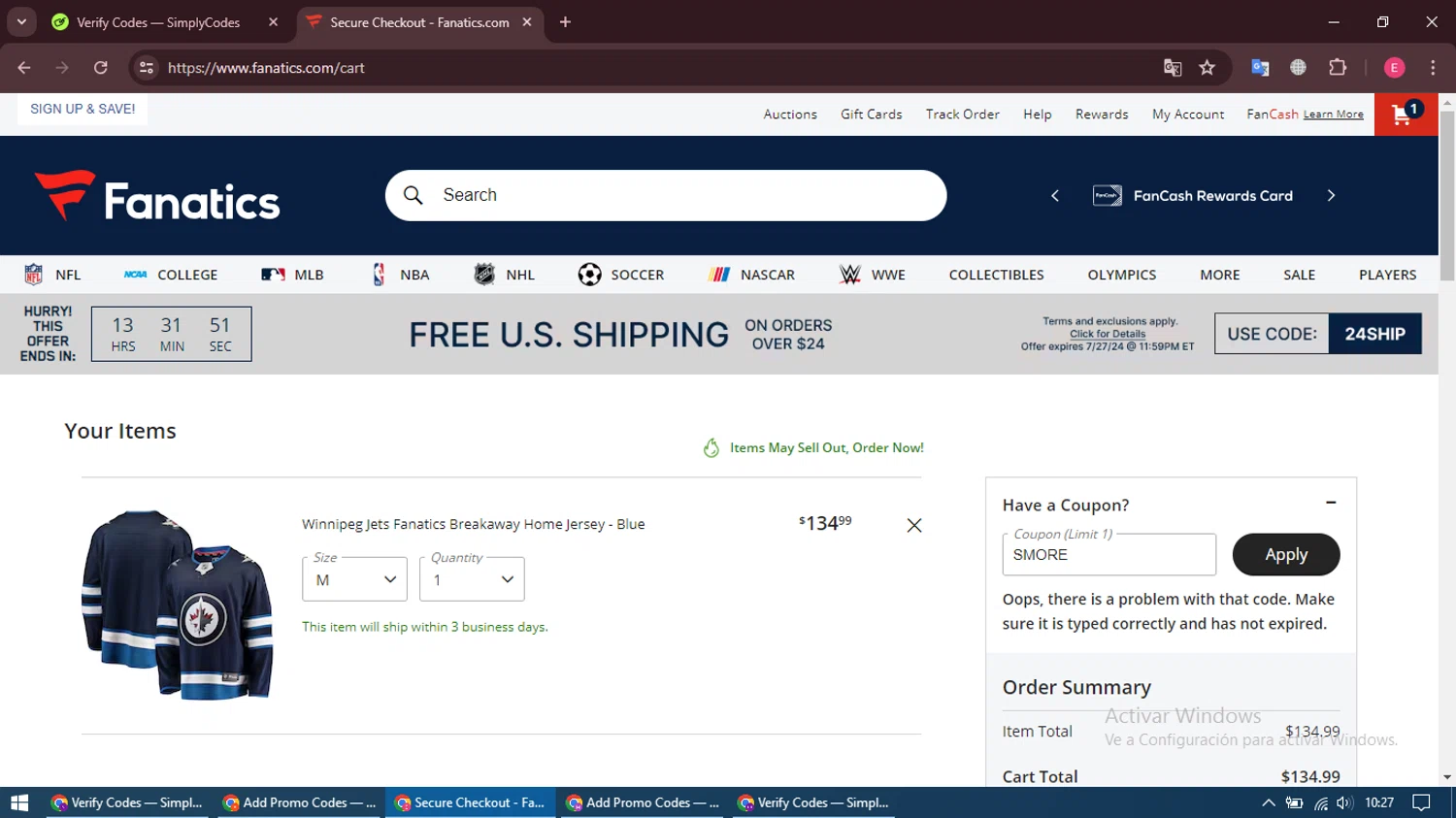 Fanatics Coupons - 10% Off Coupon Codes in August 2024 | SimplyCodes