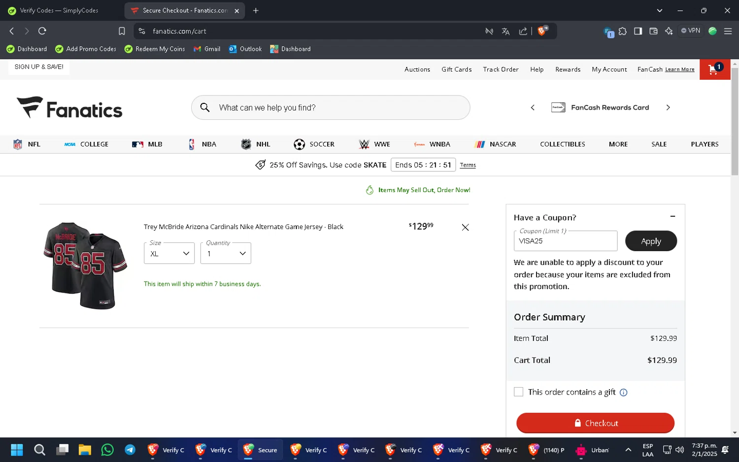 Fanatics Coupons - 25% Off | January 2025