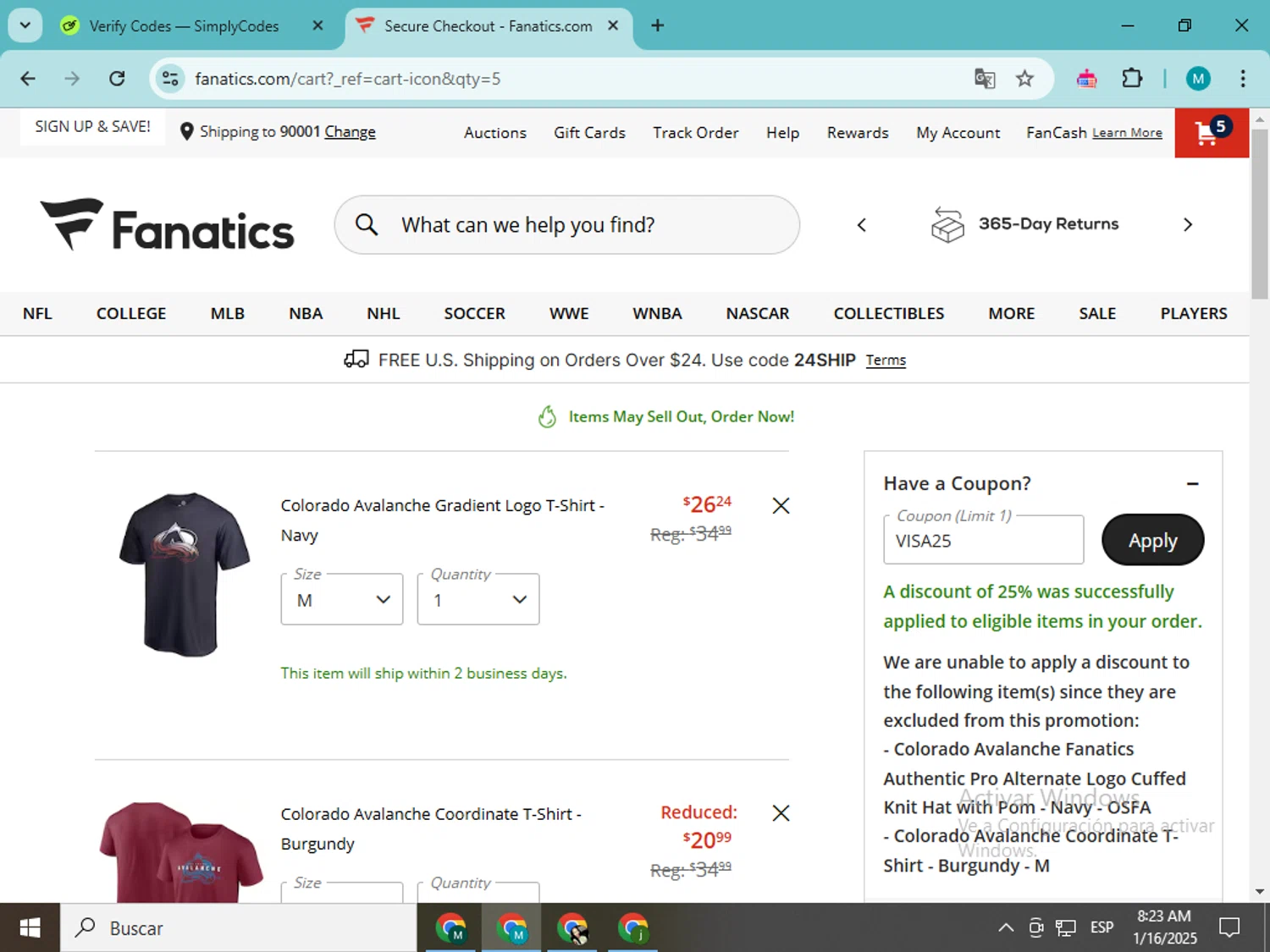 Fanatics Coupons - 25% Off | January 2025