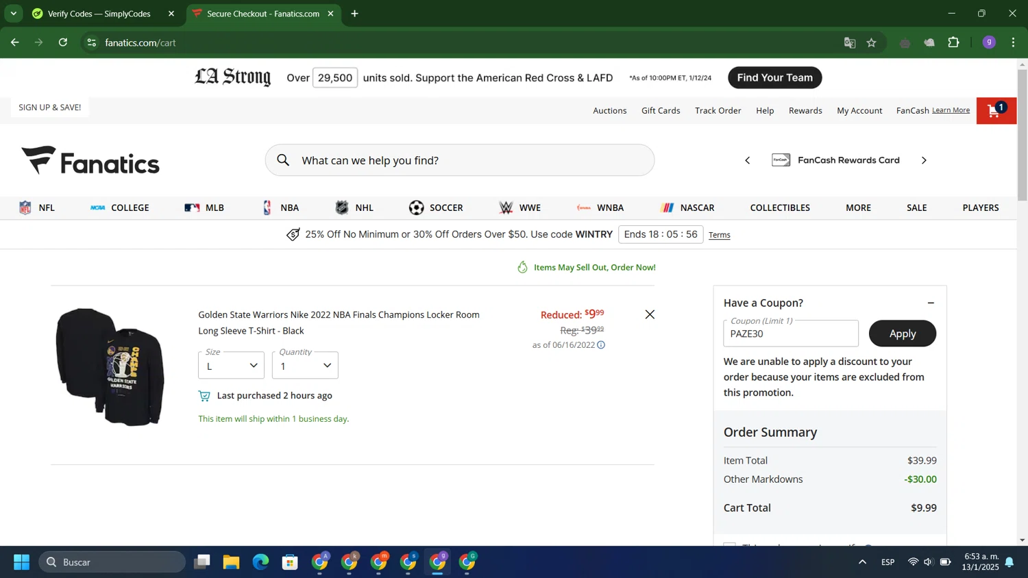 Fanatics Coupons - 25% Off | January 2025