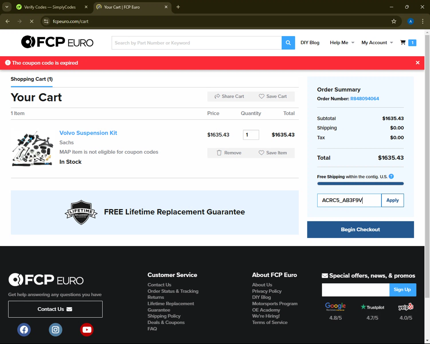 FCP Euro Coupon Codes - $75 Off Coupons Jan 2025