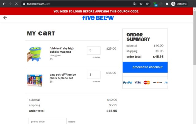 Five Below Promo Codes - 10% Off (1 Verified) Sep 2025