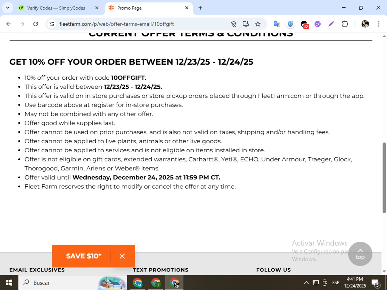 Fleet Farm Promo Codes - $10 Off (1 Verified) Jan 2026