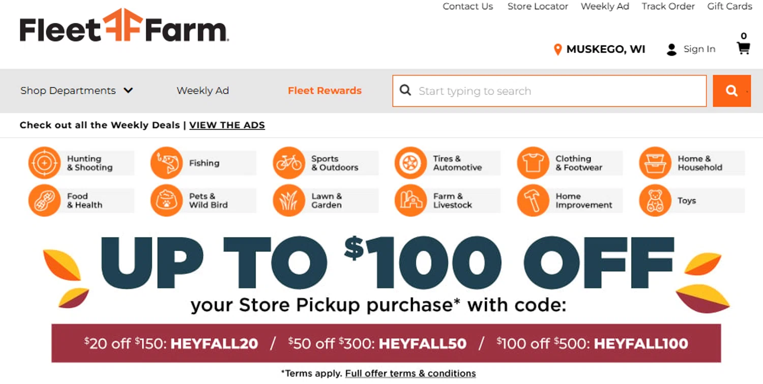 Fleet Farm Promo Codes (5 Verified) - $100 Off Oct 2025