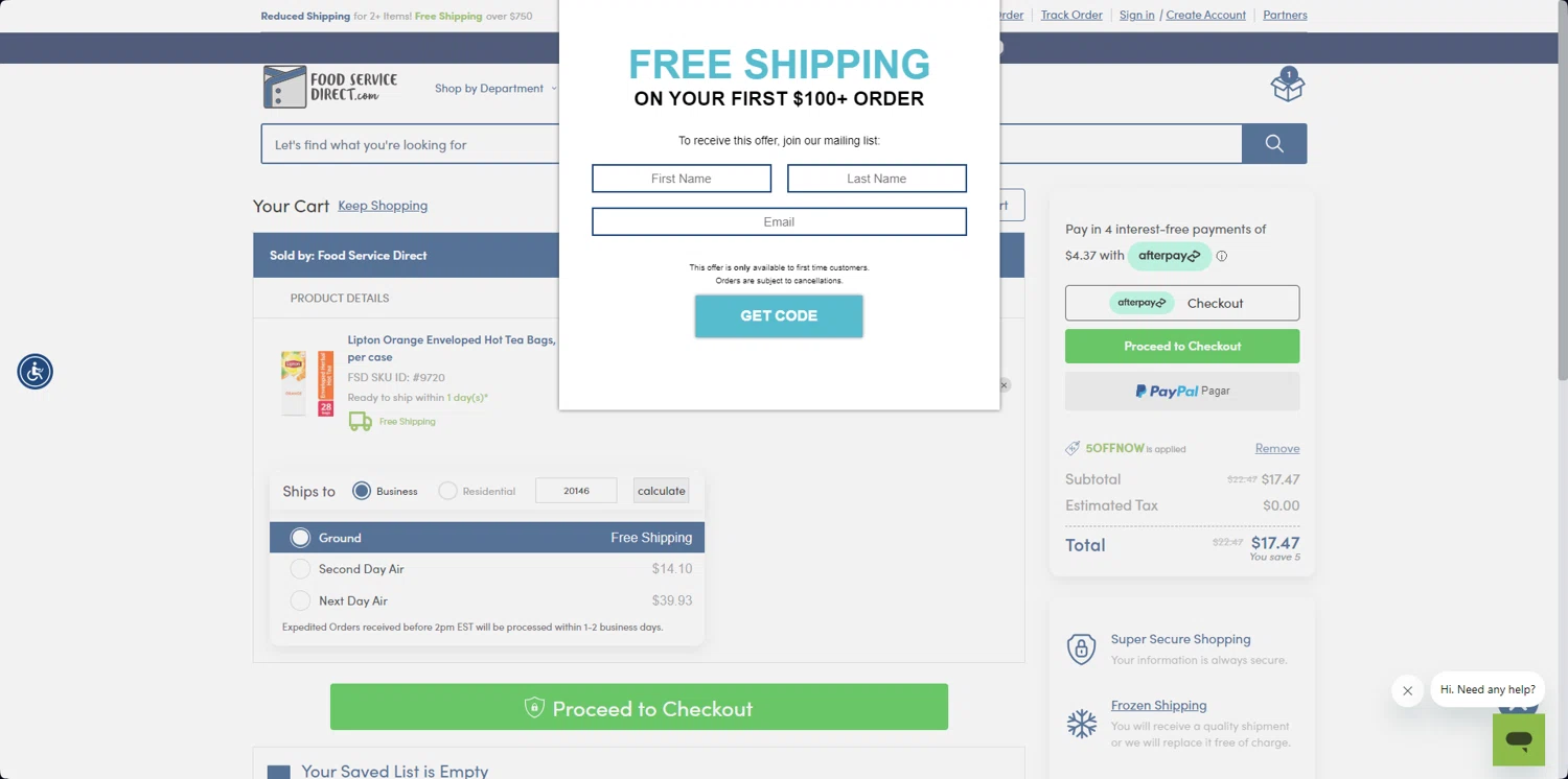 FoodServiceDirect Promo Codes - $5 Off | November 2024