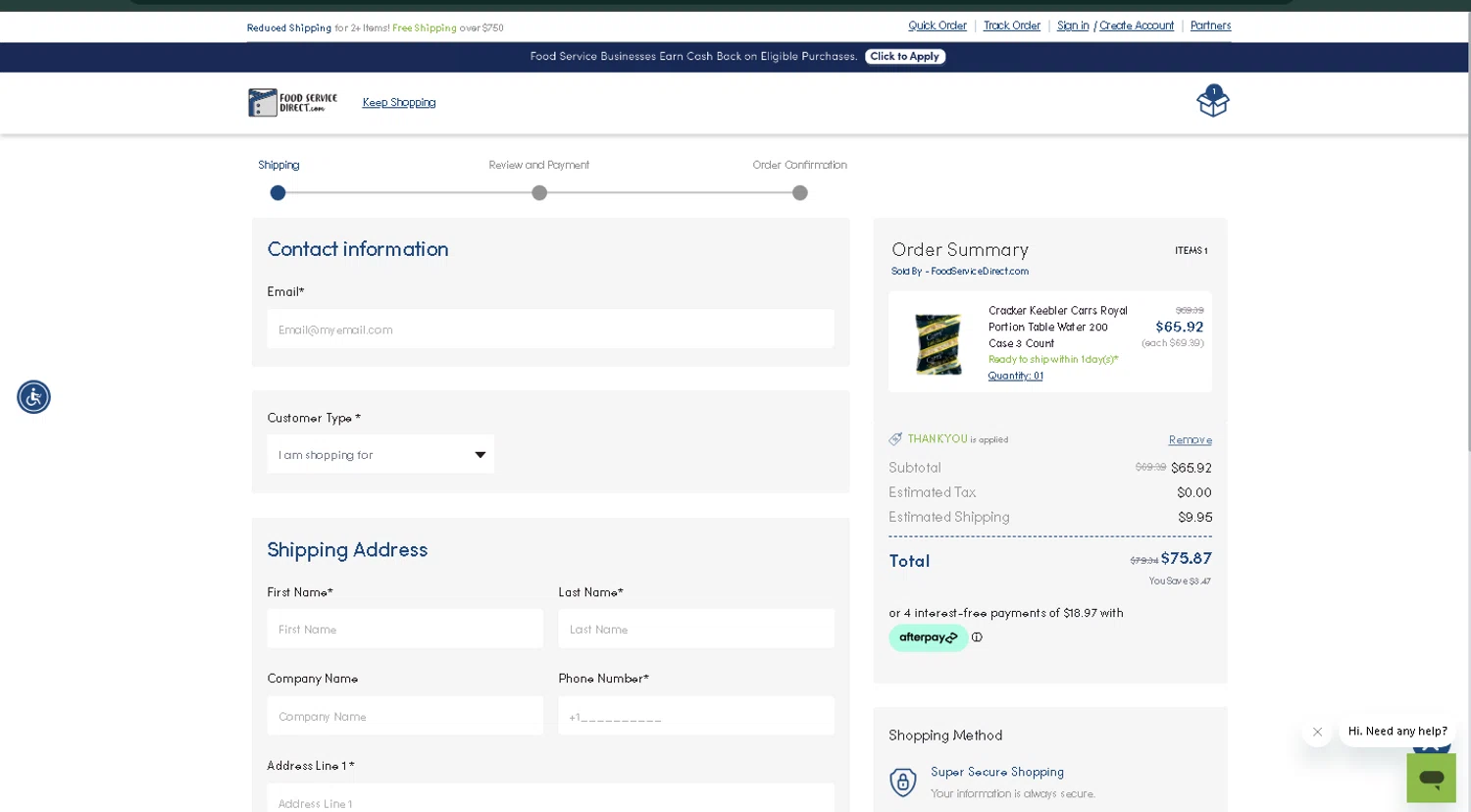 FoodServiceDirect Promo Codes - $5 Off | November 2024