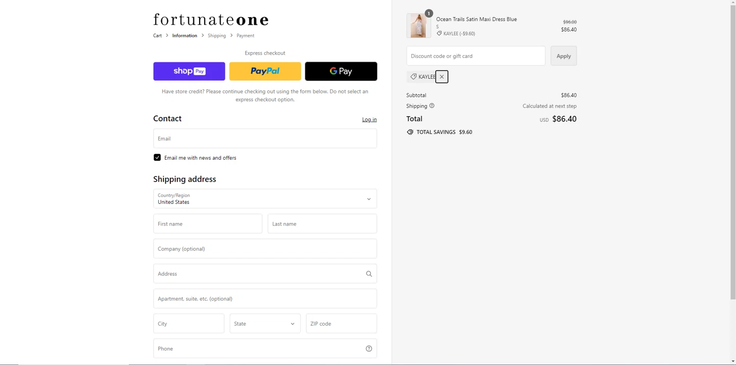 Fortunate One Discount Codes - 10% Off | November 2024